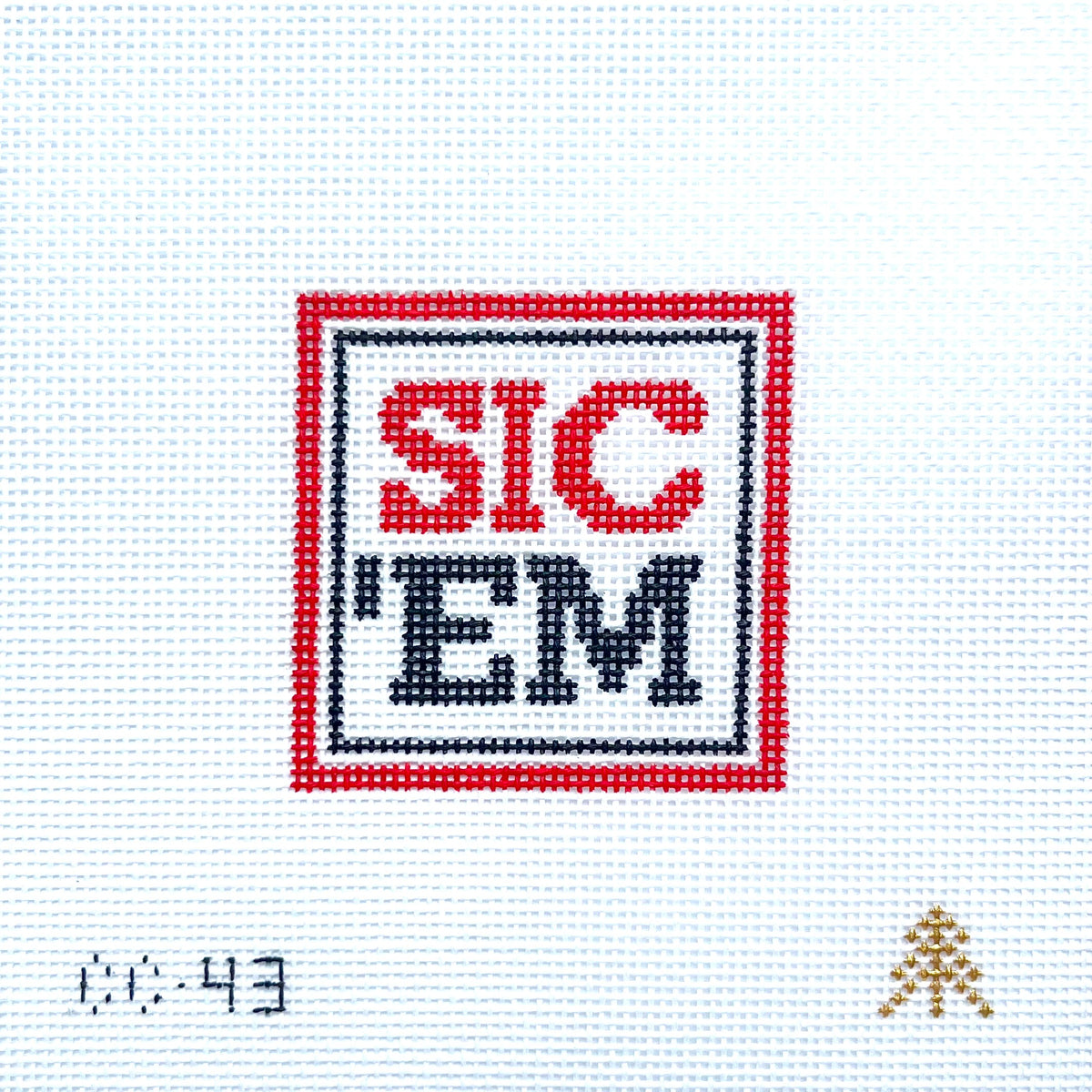 Sic 'Em UGA Needlepoint Can Cozy Kit- Canvas Insert for Can Cozy ...