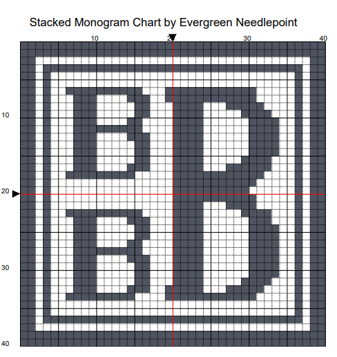 Stacked Monogram Chart- Digital Download – Evergreen Needlepoint