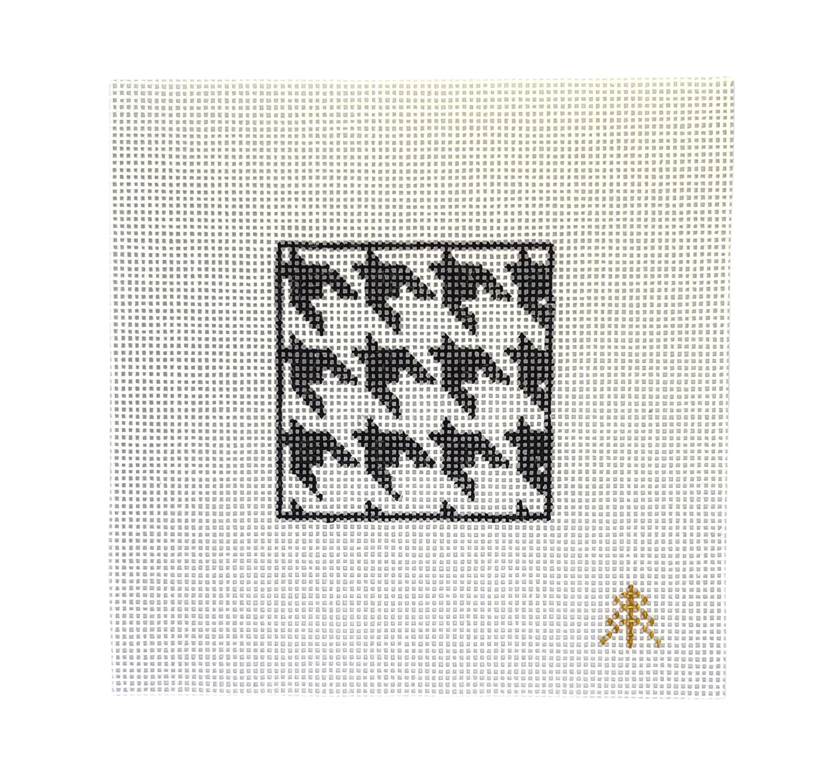 Black & White Houndstooth Needlepoint Canvas Insert for Can Cozy ...